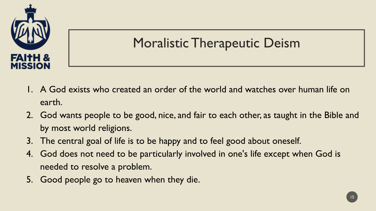 Moralistic Therapeutic Deism – Bound in Love